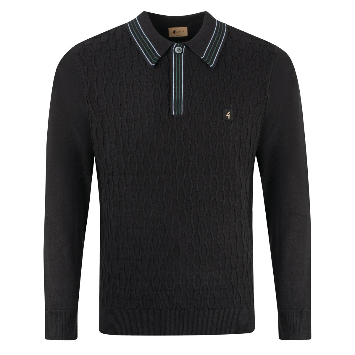 GABICCI MILTON BLACK COLLAR TEXTURED KNIT JUMPER